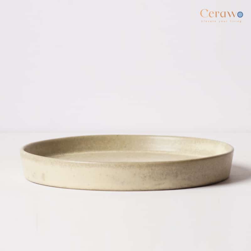 Hand Painted Fish Design Rim Grey Ceramic Serving Deep Plate I Set of 2 ...