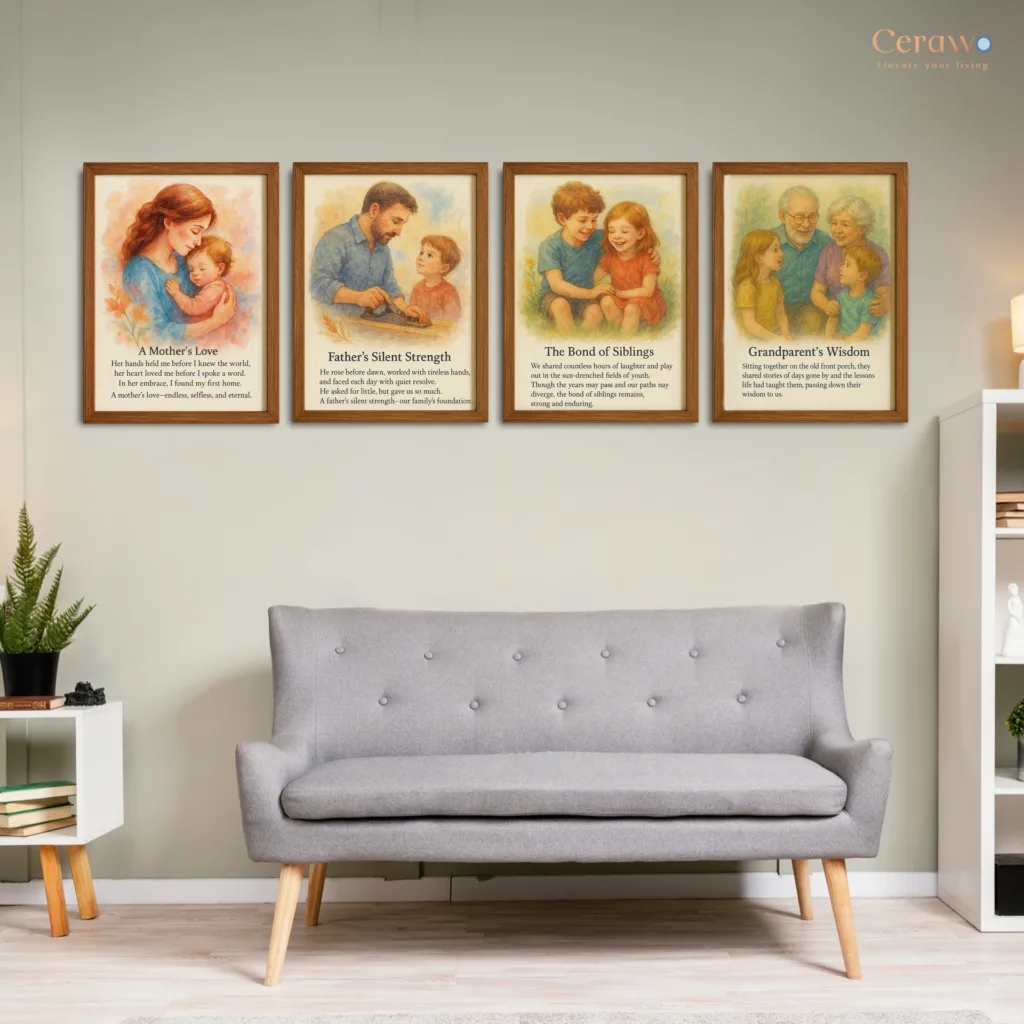 Story-Based Watercolor Photo Frame For Wall Art I Set of 4